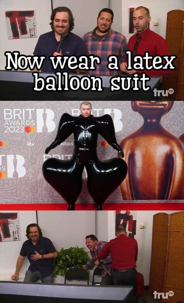 Brit awards | /r/dankmemes | Sam Smith's Inflatable Black Latex BRIT ...