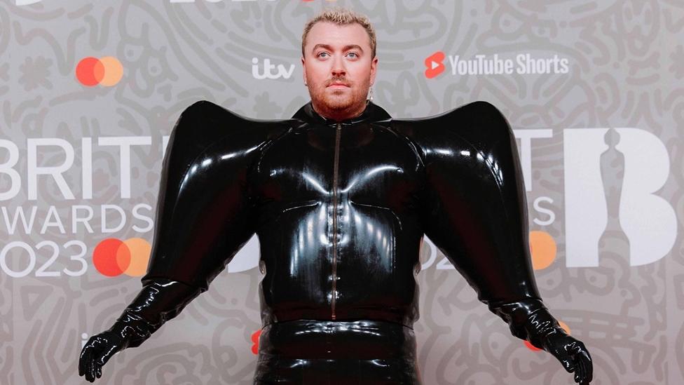 Sam Smith's Inflatable Black Latex BRIT Awards Outfit | Sam Smith's ...