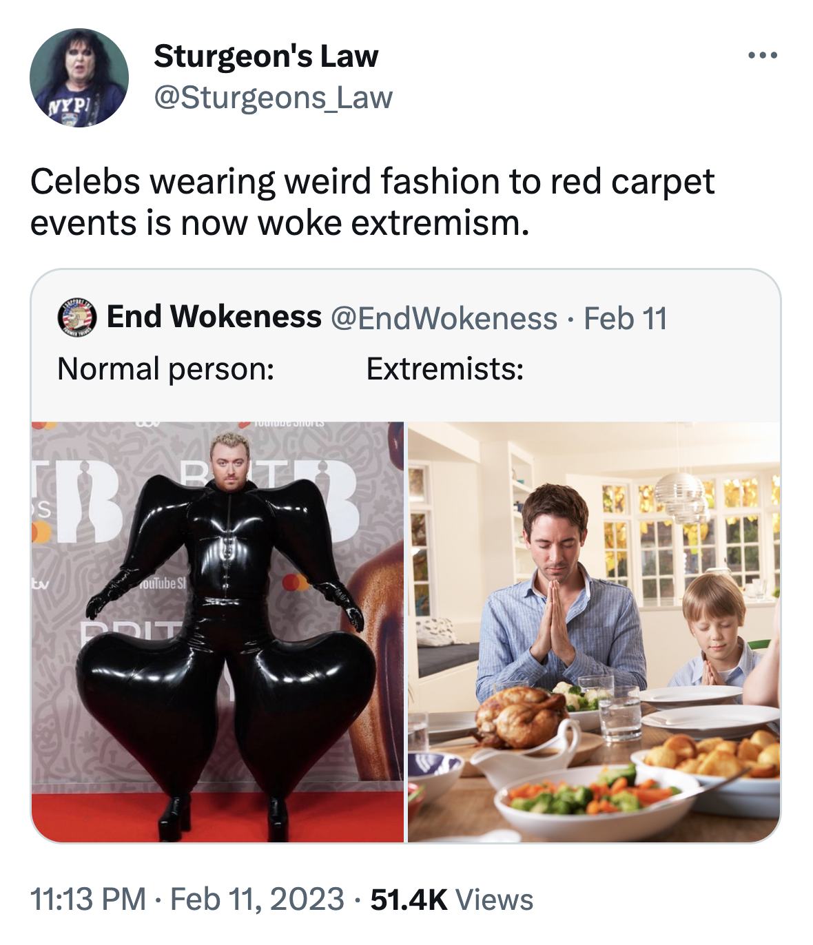 Sam Smith's Inflatable Black Latex BRIT Awards Outfit Meme | Sam Smith ...