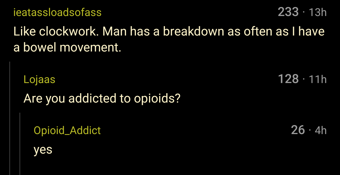 He's addicted to opiates | /r/beetlejuicing/ | Beetlejuicing | Know ...