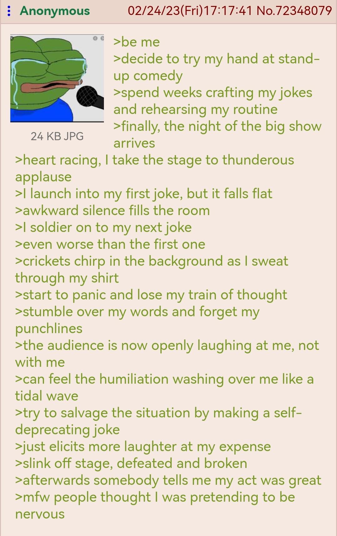 Anon does stand up. | /r/Greentext | Greentext Stories | Know Your Meme