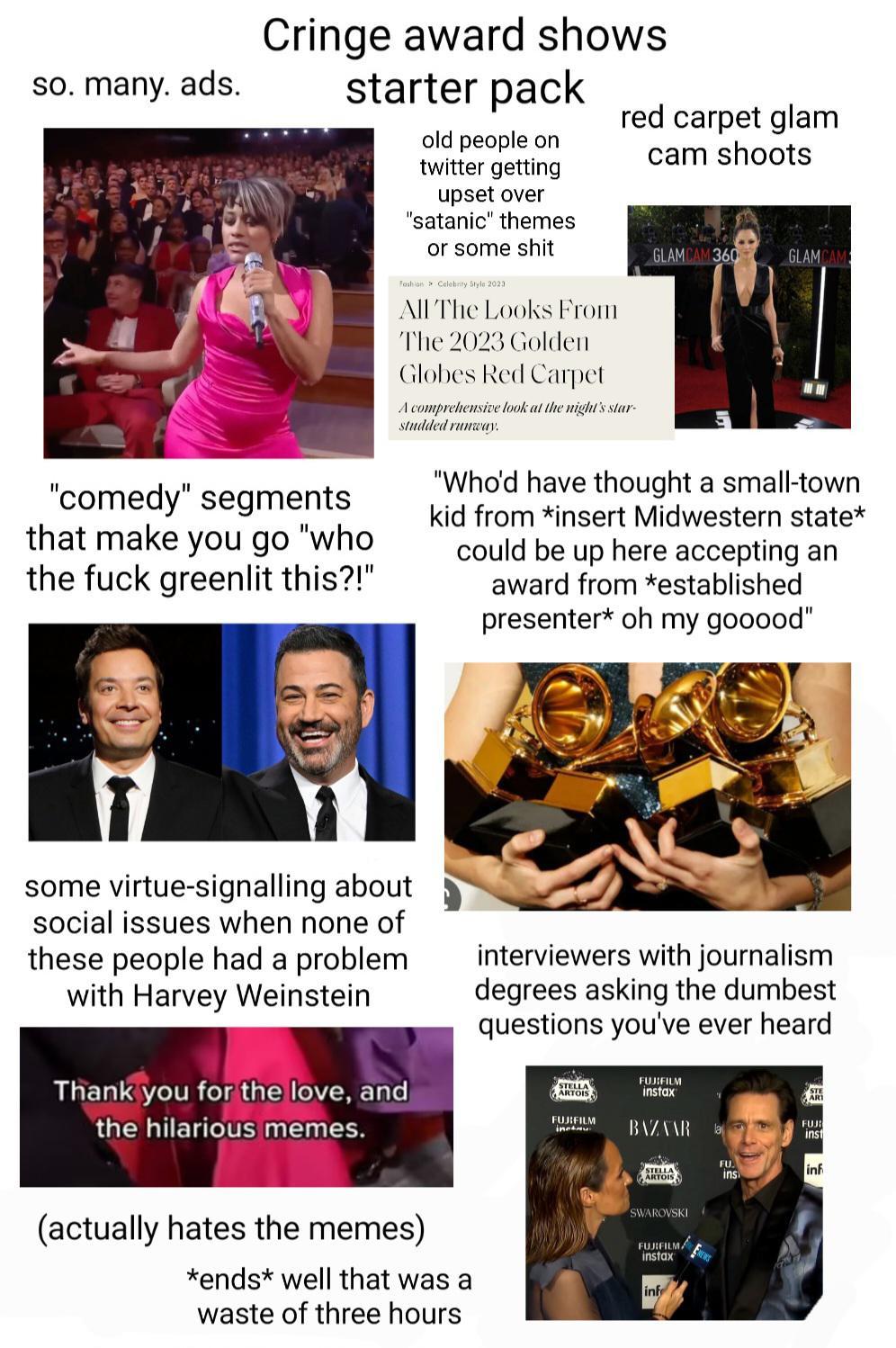 Cringe award shows starter pack | /r/starterpacks | Starter Packs ...