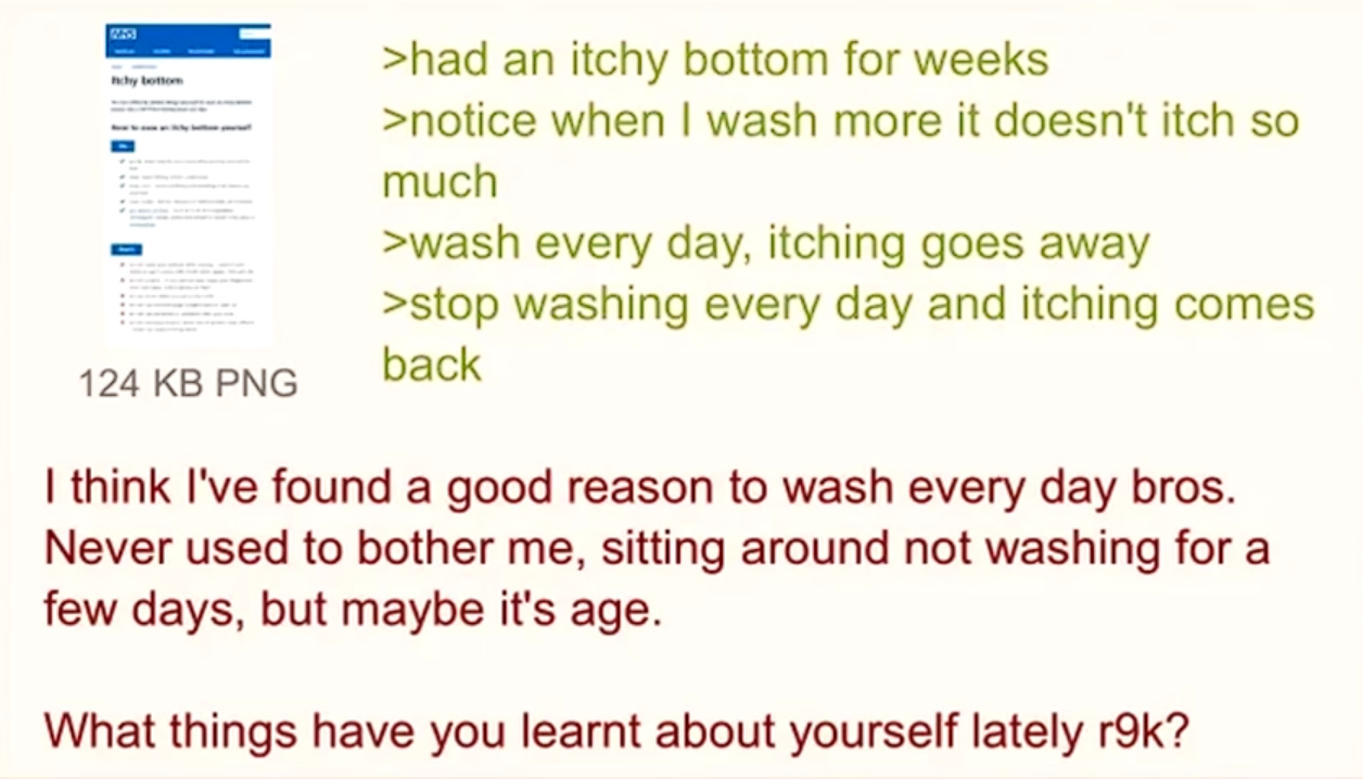 Anon discovers that good hygiene may be (presumably) (possibly ...