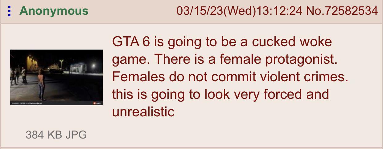 Anon isn’t excited for GTA 6 | /r/Greentext | Greentext Stories | Know ...