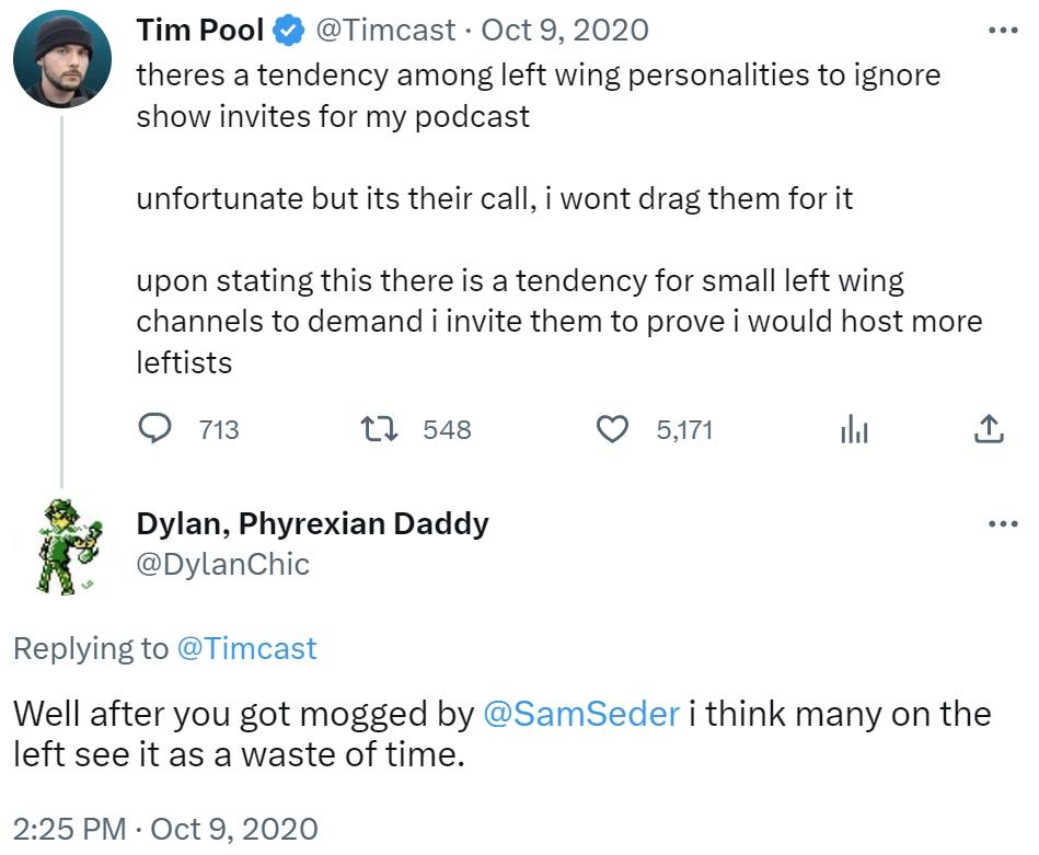 Tim Pool Gets Mogged | Mogging | Know Your Meme