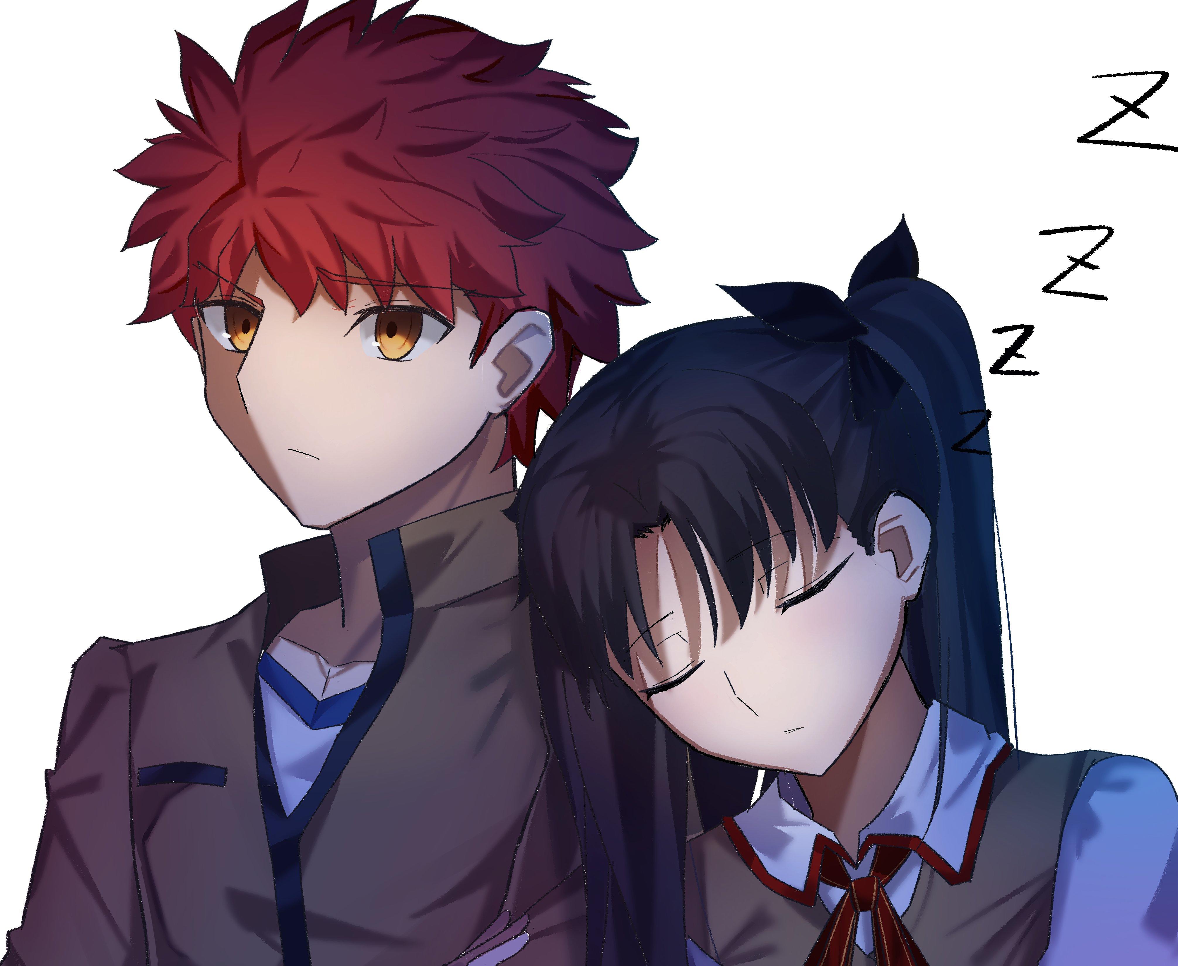 Shirou and a sleeping Rin by 蟲々 | Fate (Type-Moon) | Know Your Meme