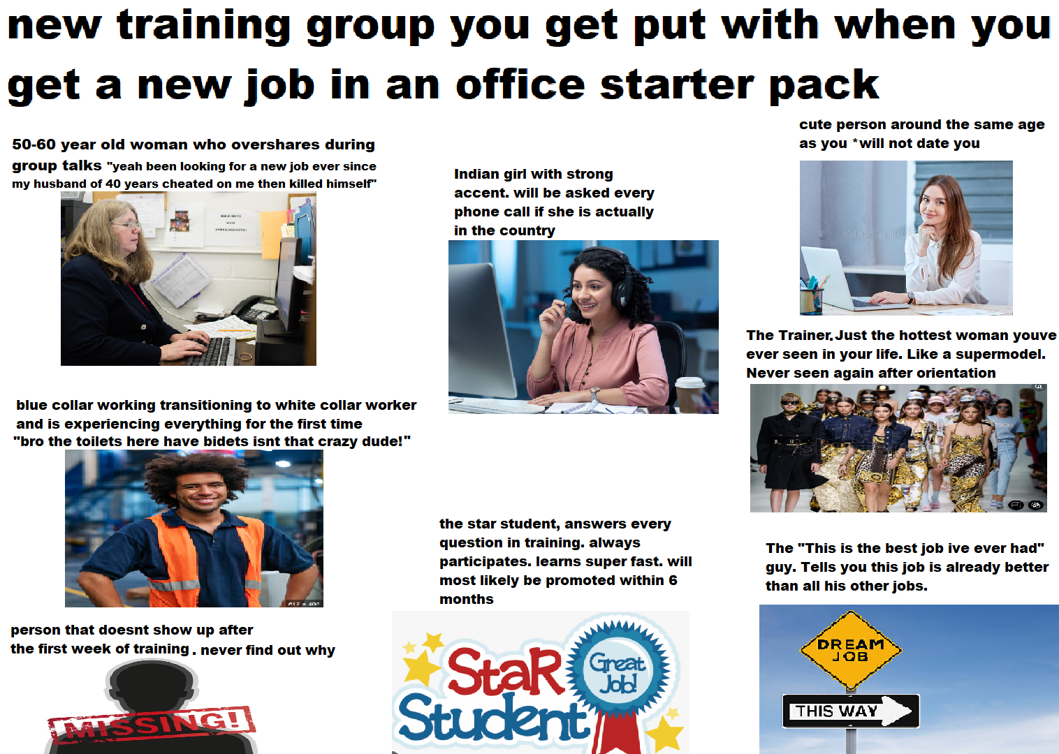 new training group you get put with when you get a new job in an office ...