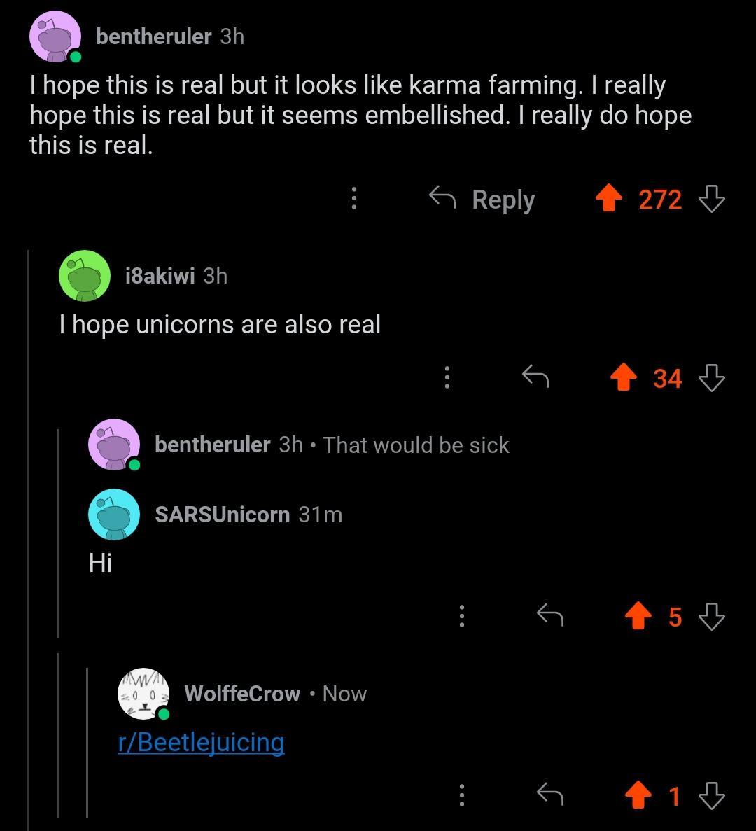 Unicorns | /r/beetlejuicing/ | Beetlejuicing | Know Your Meme
