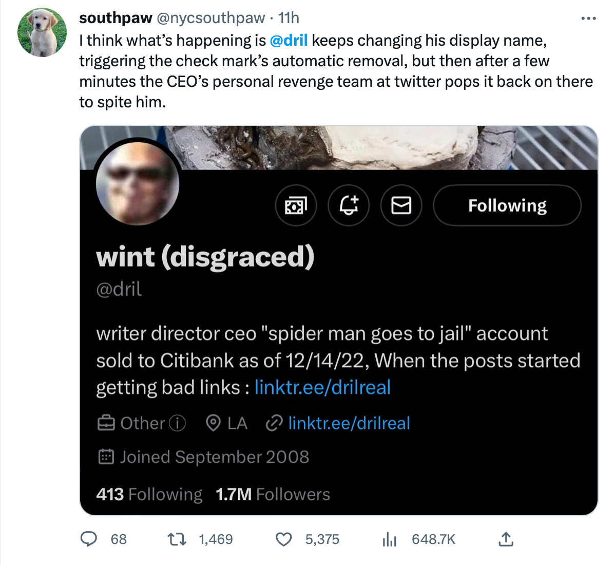 wint (disgraced) 11:23 | Elon vs. Dril | Know Your Meme