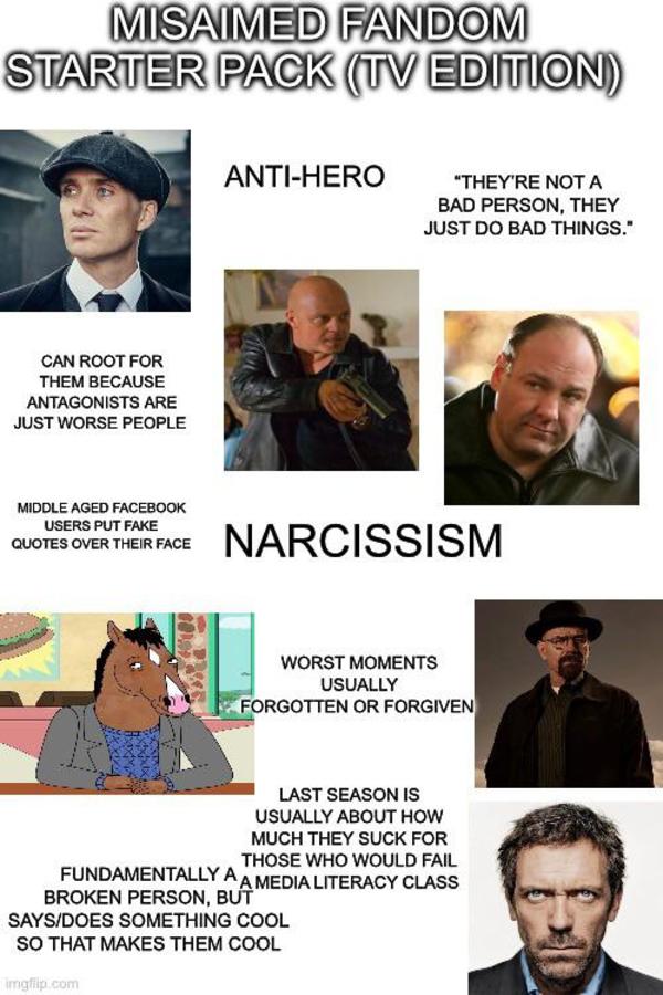Misaimed Fandom Starter Pack (TV Edition) | /r/starterpacks | Starter Packs | Know Your Meme