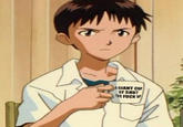 are u perturbed? | Shinji Holding a Mug | Know Your Meme