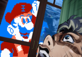 Infinite Josuke washing himself. Right in front Koichi's window. Yeah ...