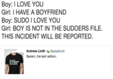 Sudo I Love You | Know Your Meme