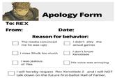 Apology Form | Know Your Meme