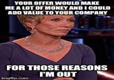 Barbara Corcoran's "And For That Reason, I'm Out" | Know Your Meme