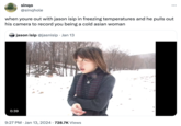 Jason Isip's Photography / Asian Girl Smoking in the Snow | Know Your Meme