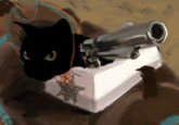 Cat With A Gun Redraws | Know Your Meme