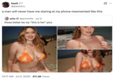 A "quote-tweet":https://knowyourmeme.com/memes/quote-retweets-qrts of "Twitter / X":https://knowyourmeme.com/memes/sites/twitter-x user Erinmhk, which showed her in a bikini with the caption, "These better be my 'this is her' pics."