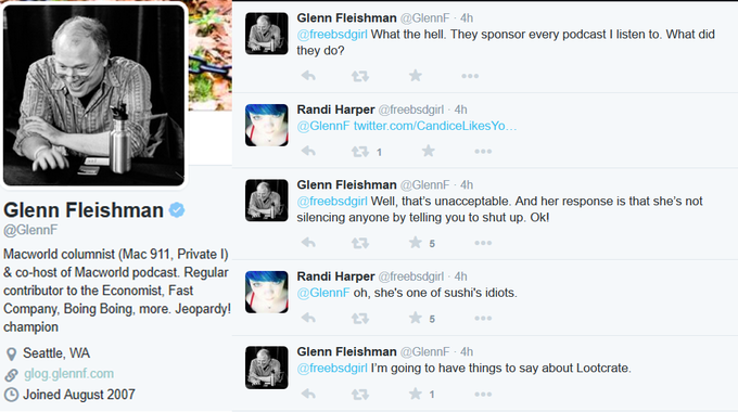 Randi Harper and Glenn Fleishman on Twitter | GamerGate | Know Your Meme
