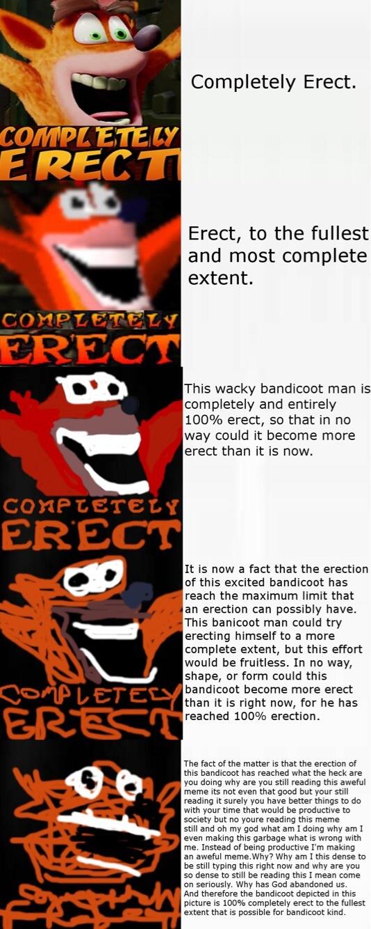 Completely Erect | Increasingly Verbose Memes | Know Your Meme