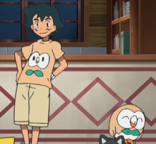 Ash's Rowlet shirt | Pokémon Sun and Moon | Know Your Meme