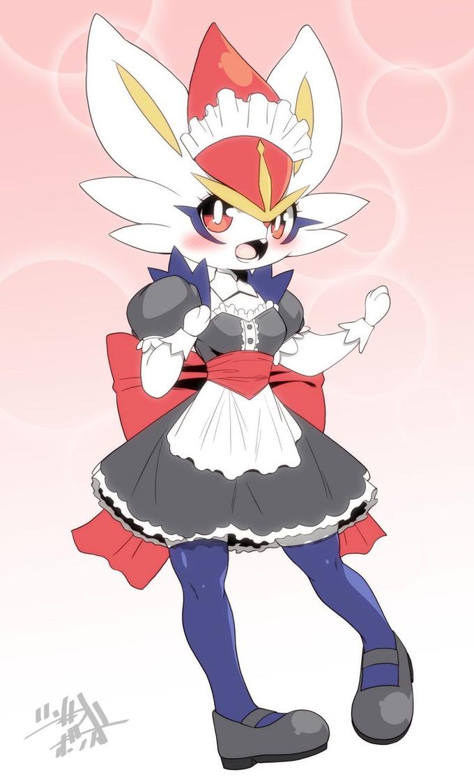 Maid Cinderace by Syourinbonzu | Know Your Meme