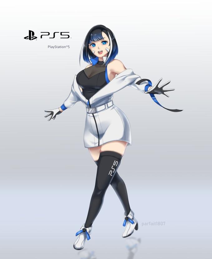 PS5-chan by @parfait1807 | PS5-chan | Know Your Meme