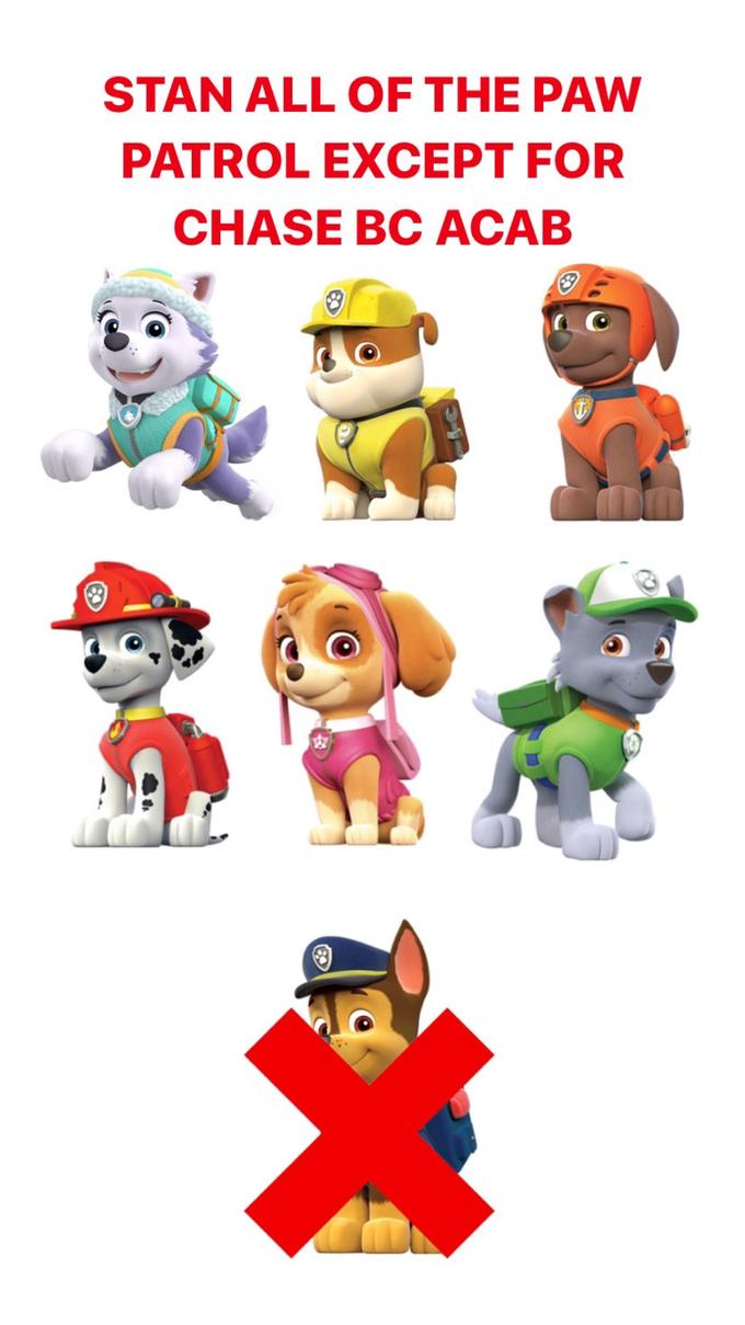 Stan Paw Patrol except Chase | PAW Patrol BLM Controversy | Know Your Meme