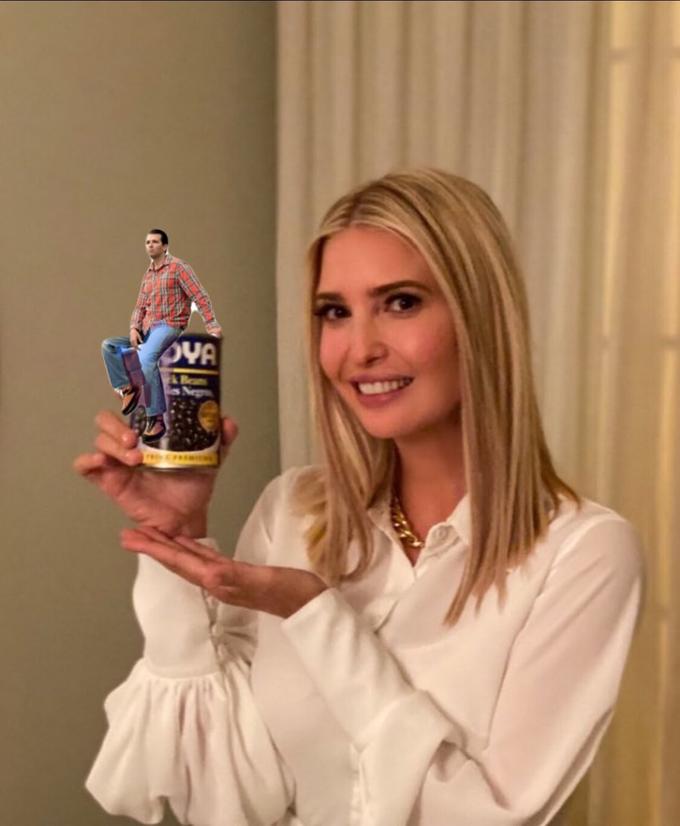 Little don jr | Ivanka Trump Holding Goya Beans Can | Know Your Meme