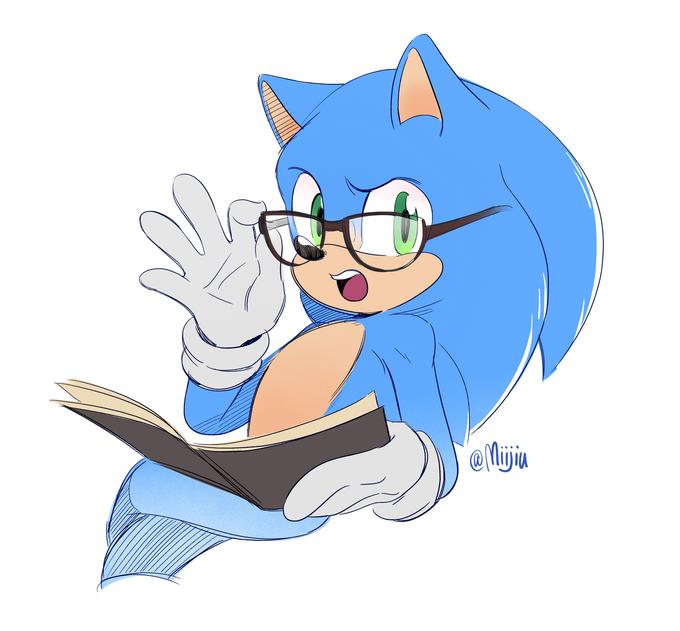 Sonic reading a book. | Sonic the Hedgehog | Know Your Meme