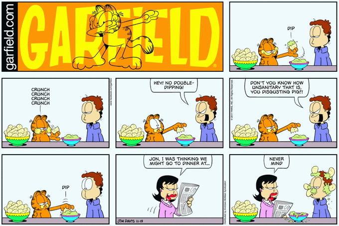 Garfield Dab Original Comic Strip #2 (11/19/2017) | Know Your Meme