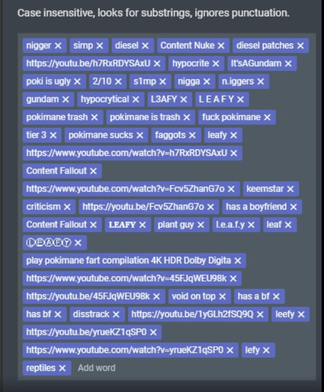 Pokimane Discord Server Banned Words | Know Your Meme