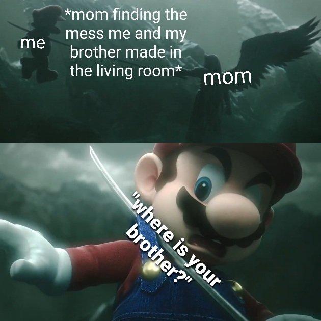 Where's your brother? | Sephiroth Impaling Mario | Know Your Meme