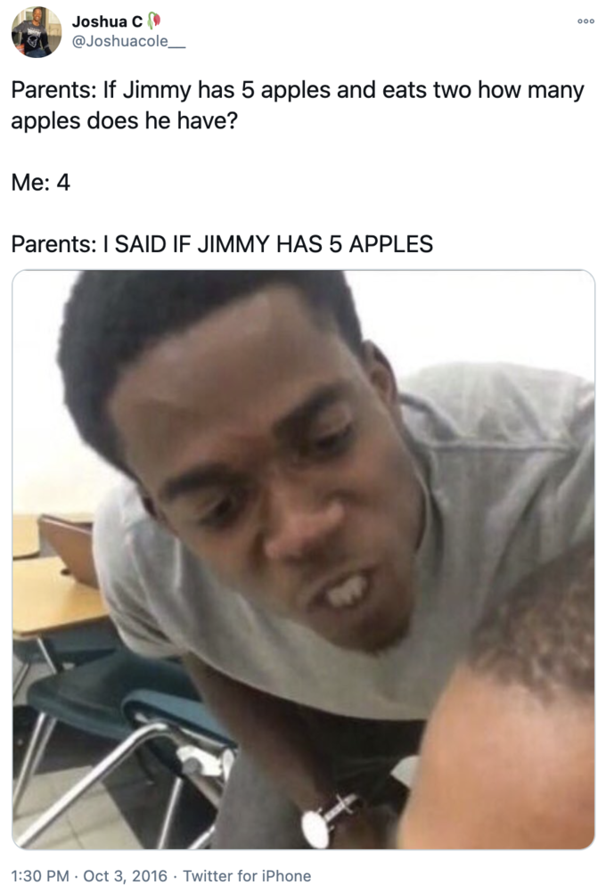 Parents If Jimmy Has 5 Apples And Eats Two How Many Apples Does He 