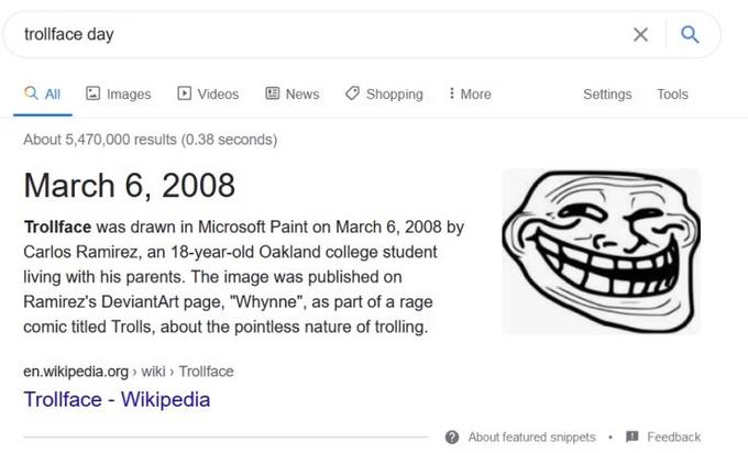 Happy Trollface Day | Trollface | Know Your Meme