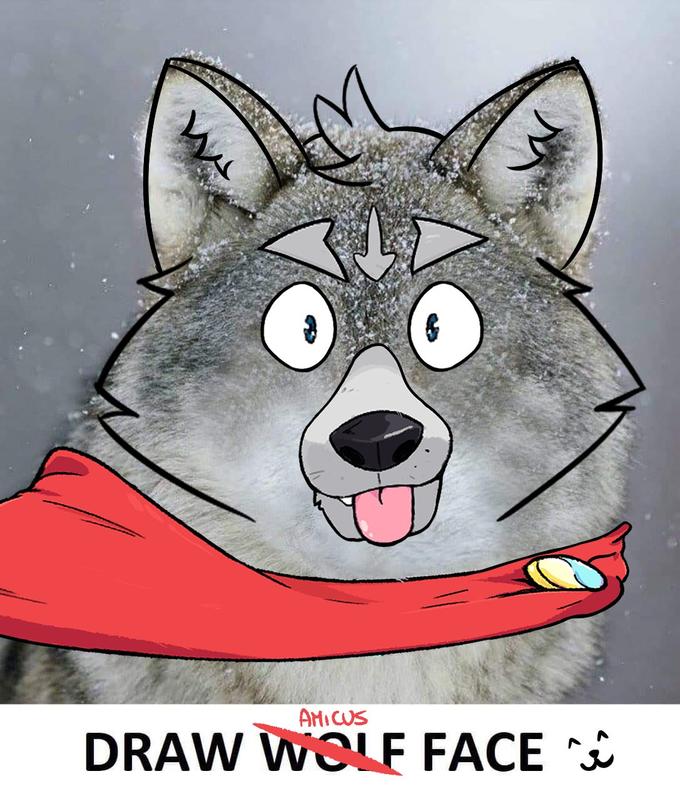 I want to join the "Draw wolf face" meme but instead of a "normal" face ...