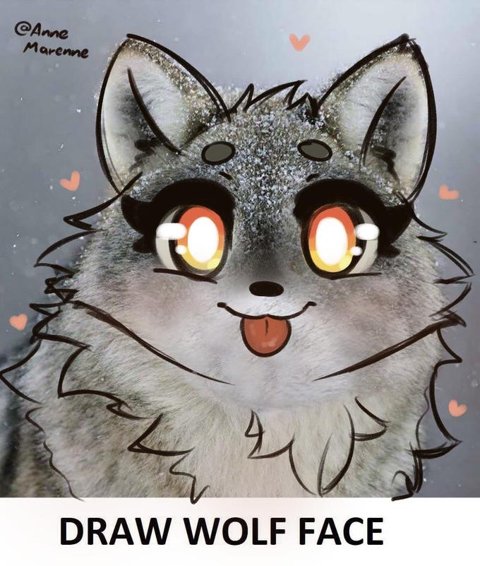 How To Draw A Cute Wolf Face