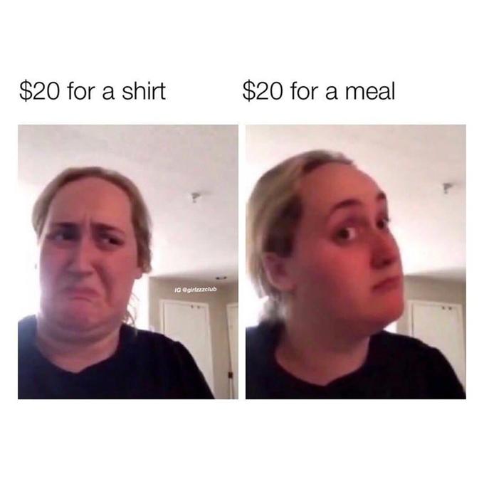If I eat enough the shirt won't fit anyway | Know Your Meme