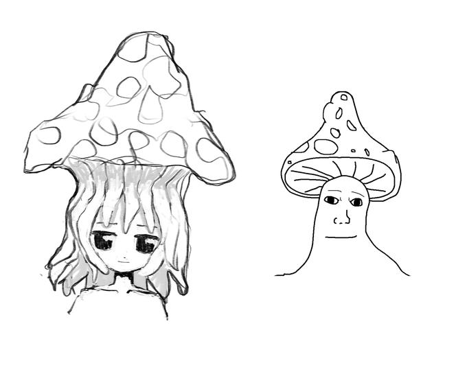 Shrigma-chan | Shroomjak / Mushroom Wojak | Know Your Meme