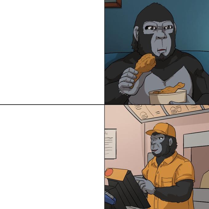 As a launch special, here is a meme template for you! | Ape chicken ...