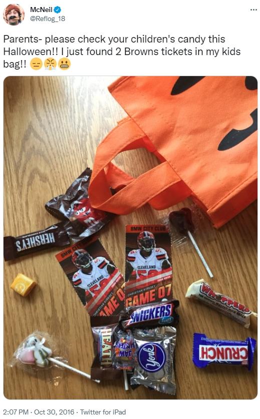 I Just Found 2 Browns Tickets In My Kids Bag Check Your Kids 