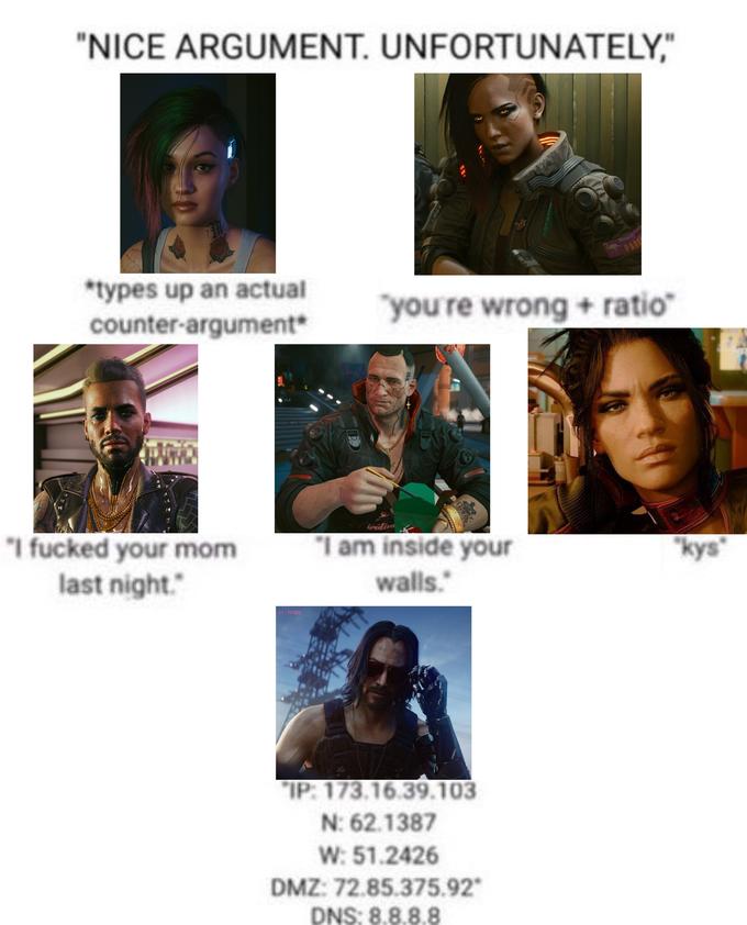Nice Argument. Unfortunately Grid (Cyberpunk 2077) | Know Your Meme