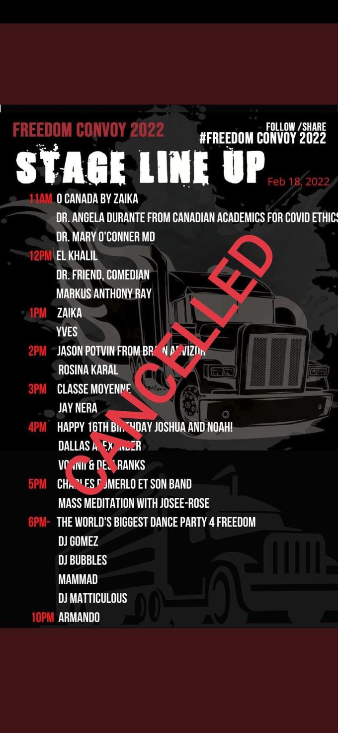 Stage Line Up | Canadian Freedom Convoy / Convoi de la Liberté | Know ...