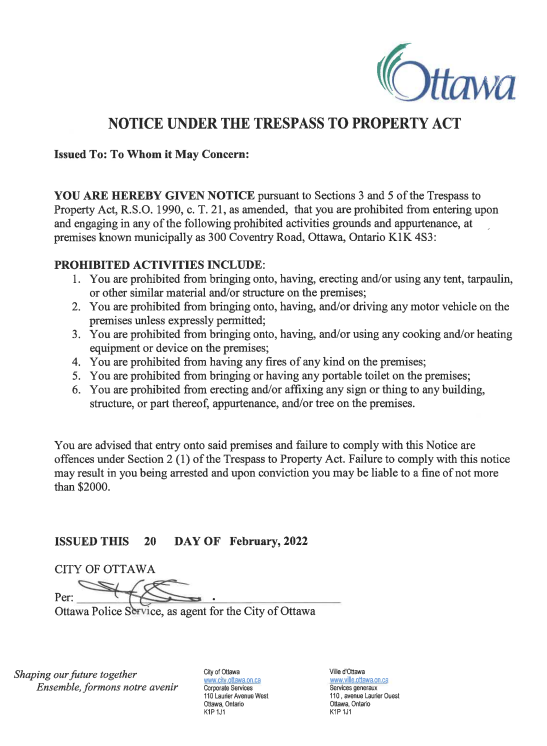 Notice Under The Trespass to Property Act | Know Your Meme