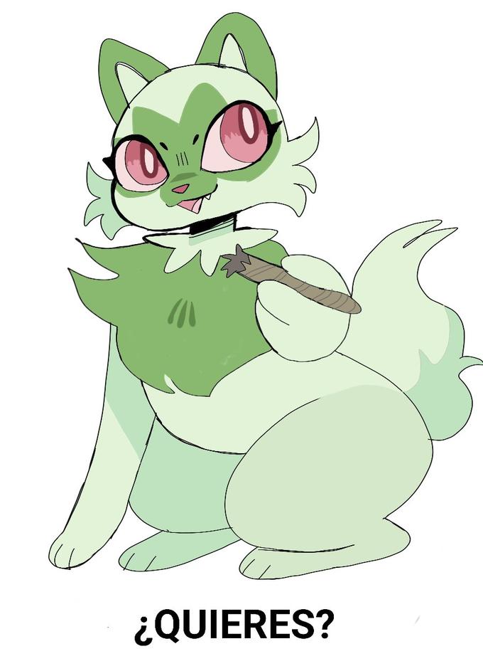 Weed cat by puppkittyfan1 | Sprigatito | Know Your Meme