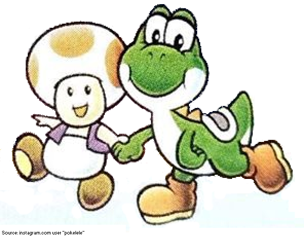 Toad And Yoshi Kissing