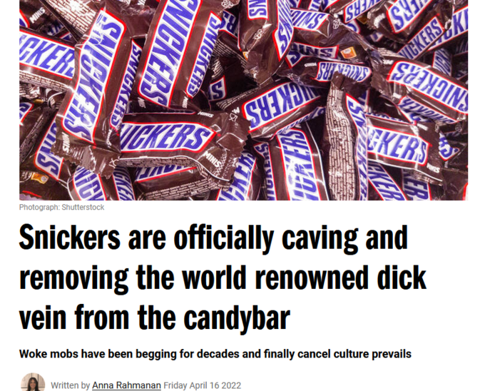 Snickers is Removing the D--- Vein | Snickers Dick Vein | Know Your Meme