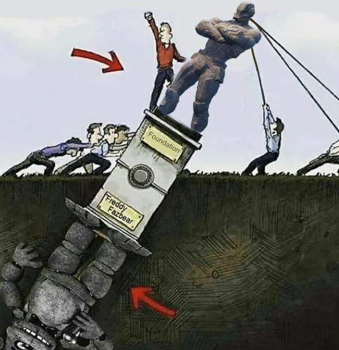 Foundation Down, Freddy Fazbear Up | Statue Down Statue Up | Know Your Meme