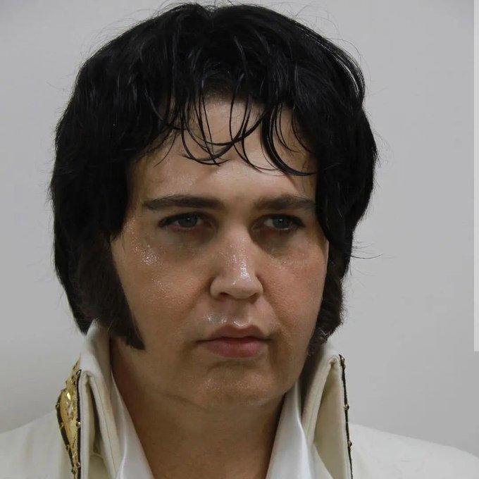 Austin Butler as Elvis Presley in 1977 | Sweaty Elvis | Know Your Meme