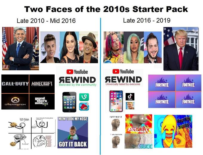 Two Faces Of The 2010s Starter Pack r starterpacks Starter Packs Two Faces Of The 2010s Starter Pack r starterpacks Starter Packs